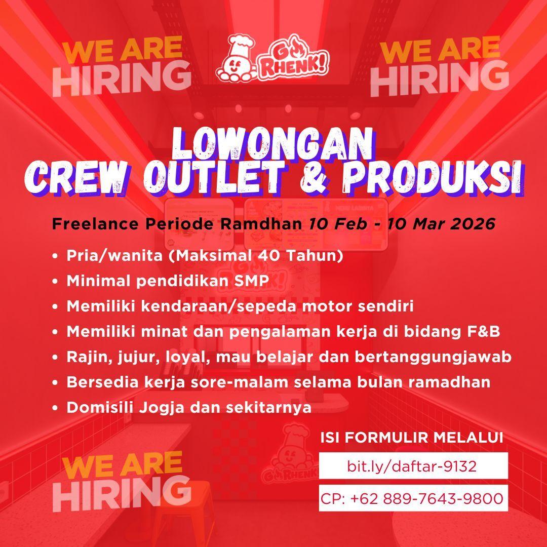 Lowongan Kerja Crew Outlet & Produksi (Freelance) di Gorhenk.id ...