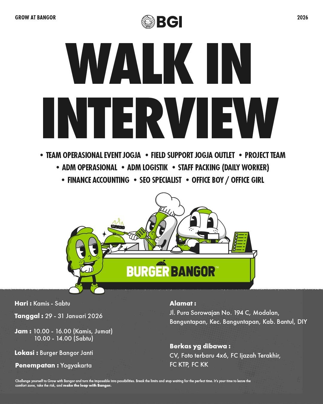 Lowongan Kerja Walk In Interview Beberapa Posisi Pekerjaan - Field ...