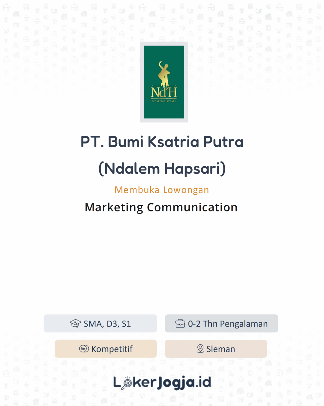 Lowongan Kerja Marketing Communication di PT. Bumi Ksatria Putra ...