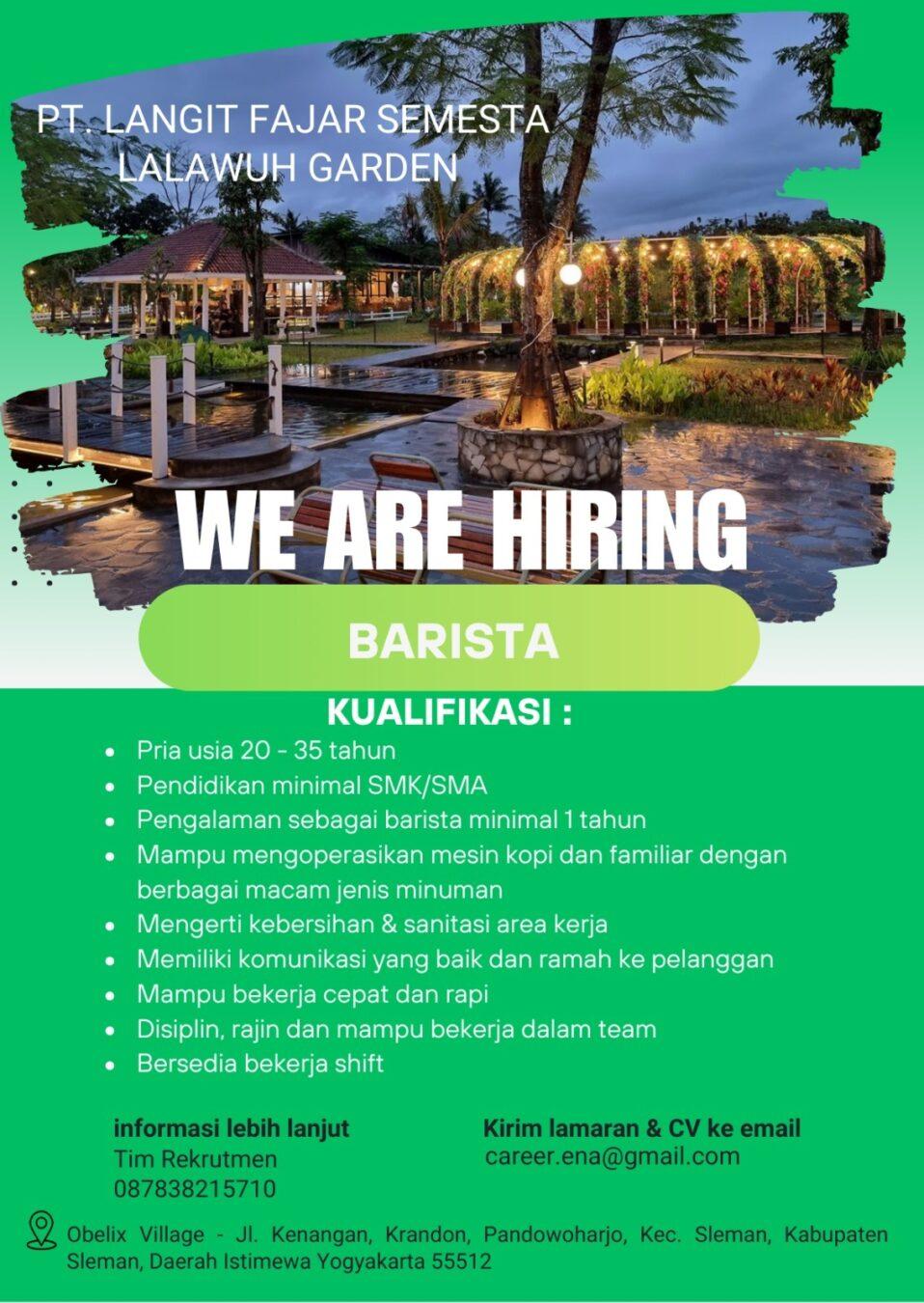 Lowongan Kerja Barista - Public Area - Cook - Steward - Waiter di PT ...