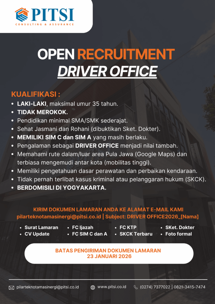 Lowongan Kerja Driver Office di PT. Pilar Teknotama Sinergi - LokerJogja.ID