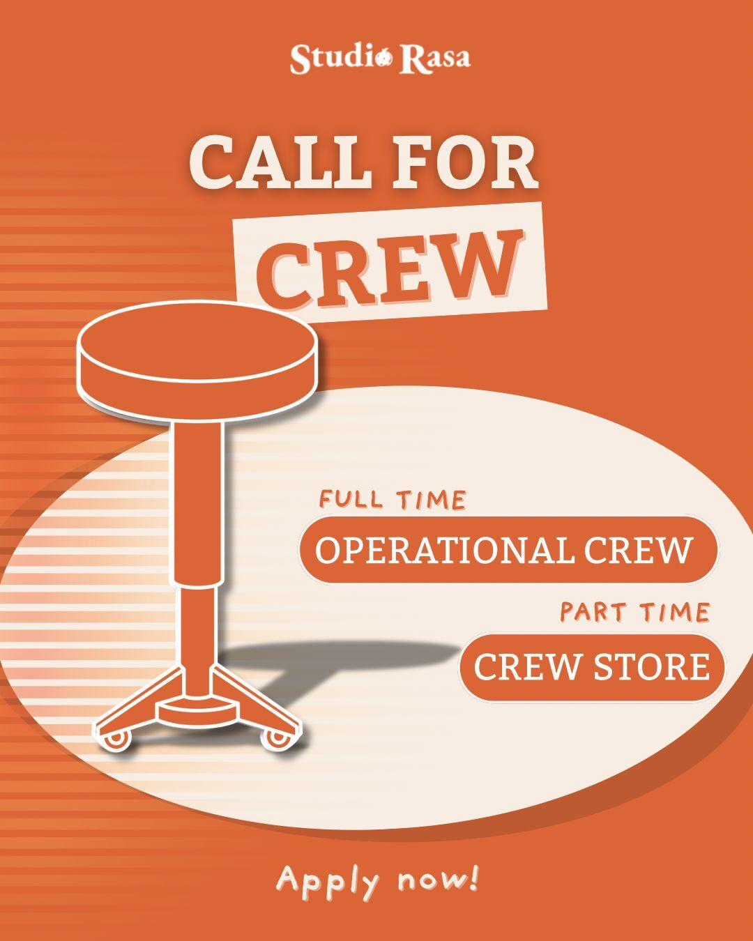 Lowongan Kerja Operational Crew - Crew Store (Part Time) di Studio Rasa ...
