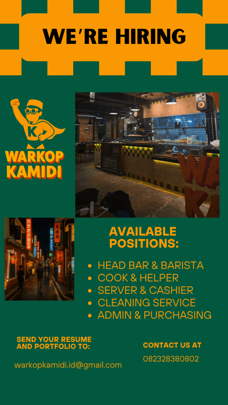 Lowongan Kerja Head Bar & Barista - Cook & Helper di Warkop Kamidi ...