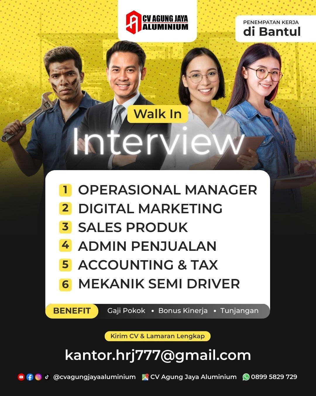 Lowongan Kerja Op. Manager - Digital Marketing - Sales Produk - Adm ...
