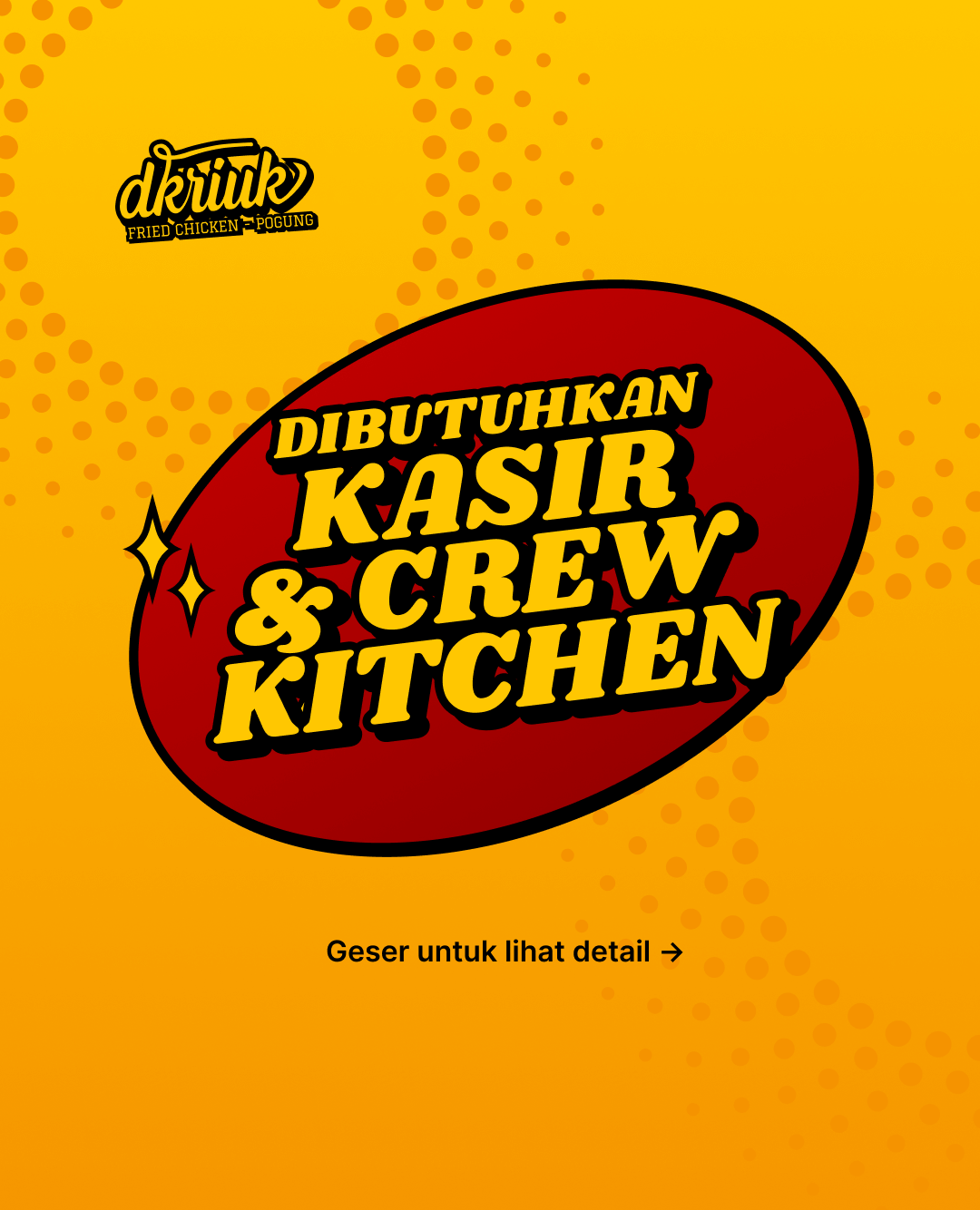 Lowongan Kerja Kasir - Crew Kitchen di Dkriuk Fried Chicken Pogung ...