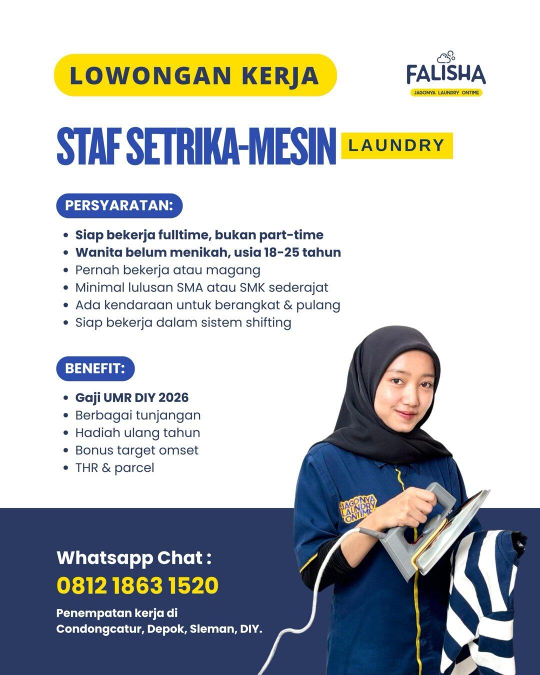 Lowongan Kerja Staff Setrika Mesin Laundry di Falisha Laundry ...