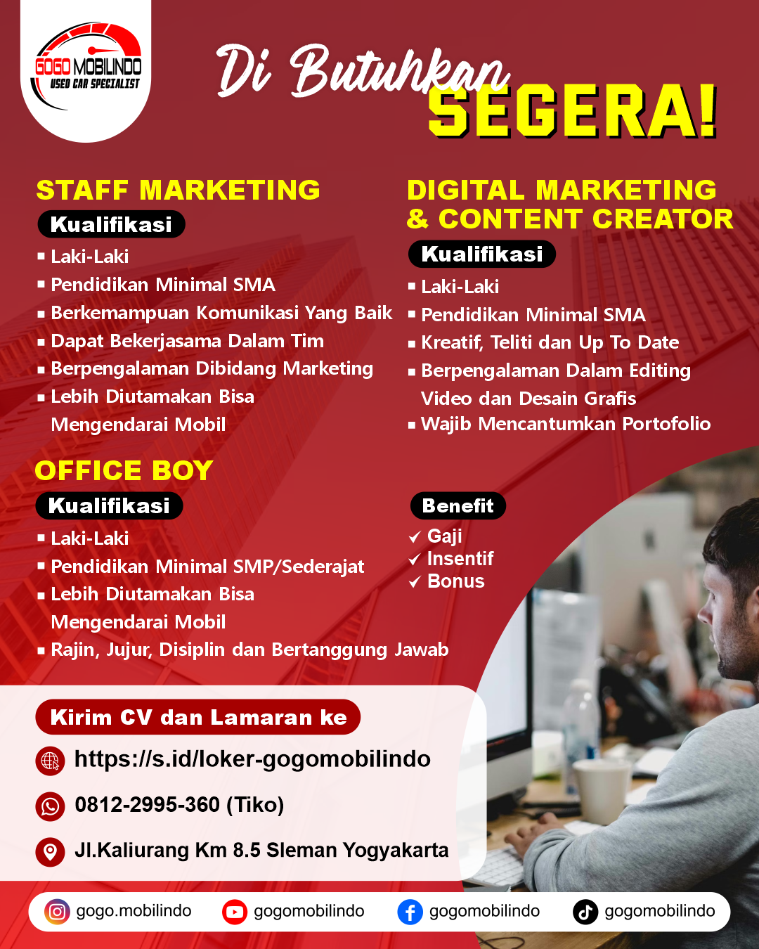 Lowongan Kerja Staff Marketing - Digital Marketing & Content Creator ...