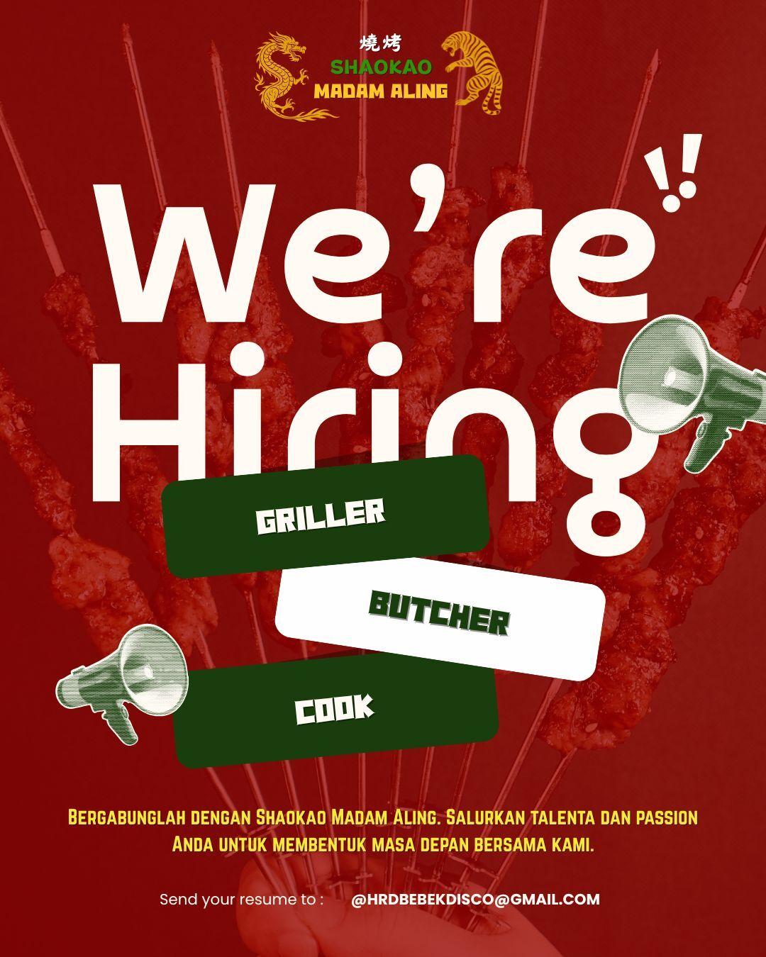 Lowongan Kerja Griller - Butcher - Cook di PT. Seribu Tenda Indonesia ...