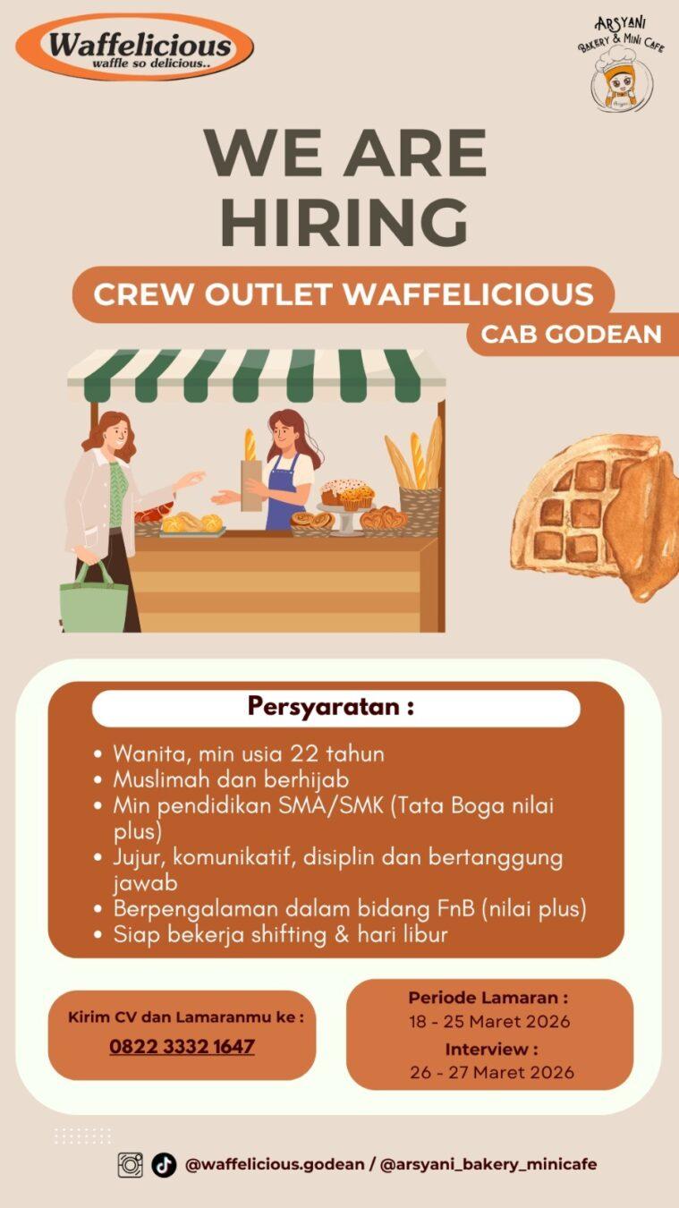 Lowongan Kerja Crew Outlet Waffelicious di Waffelicious & Arsyani ...