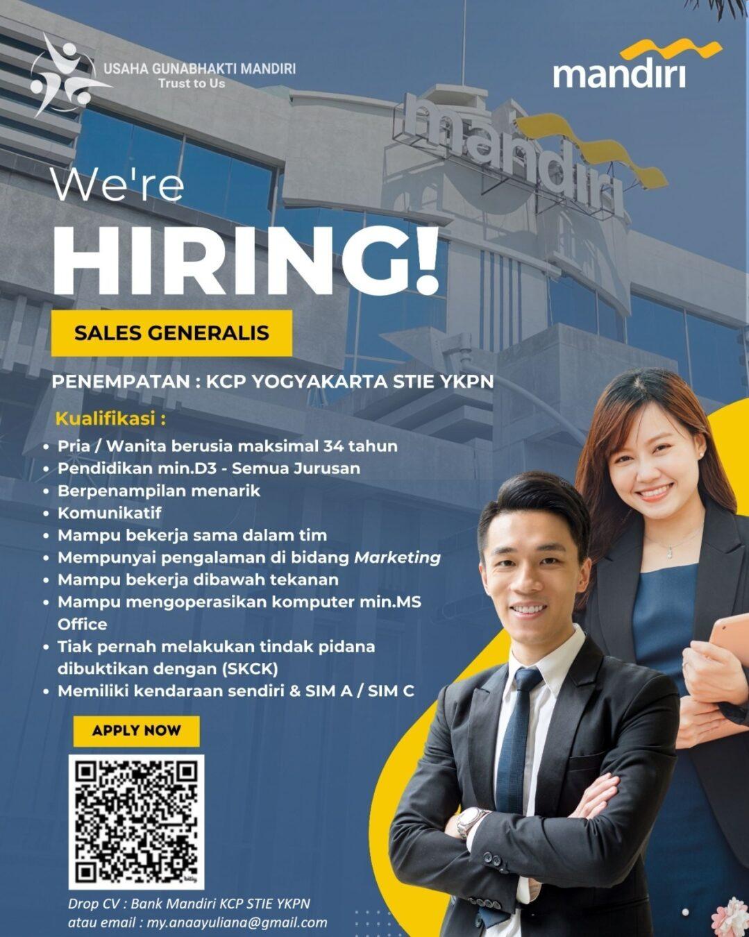Lowongan Kerja Sales Generalis Produktif Perbankan di Bank Mandiri STIE ...
