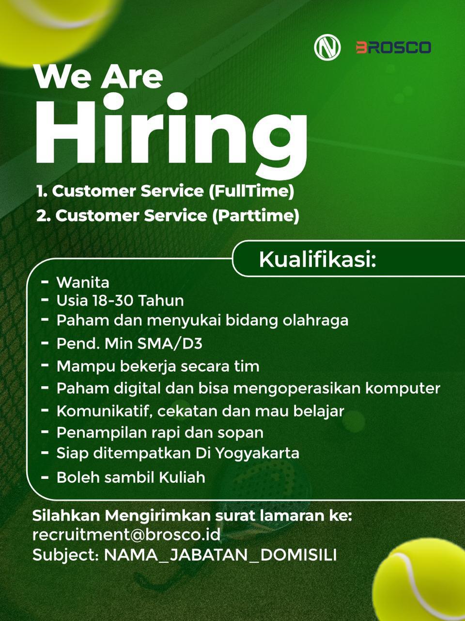 Lowongan Kerja Customer Service (Full Time) - Customer Service (Part ...