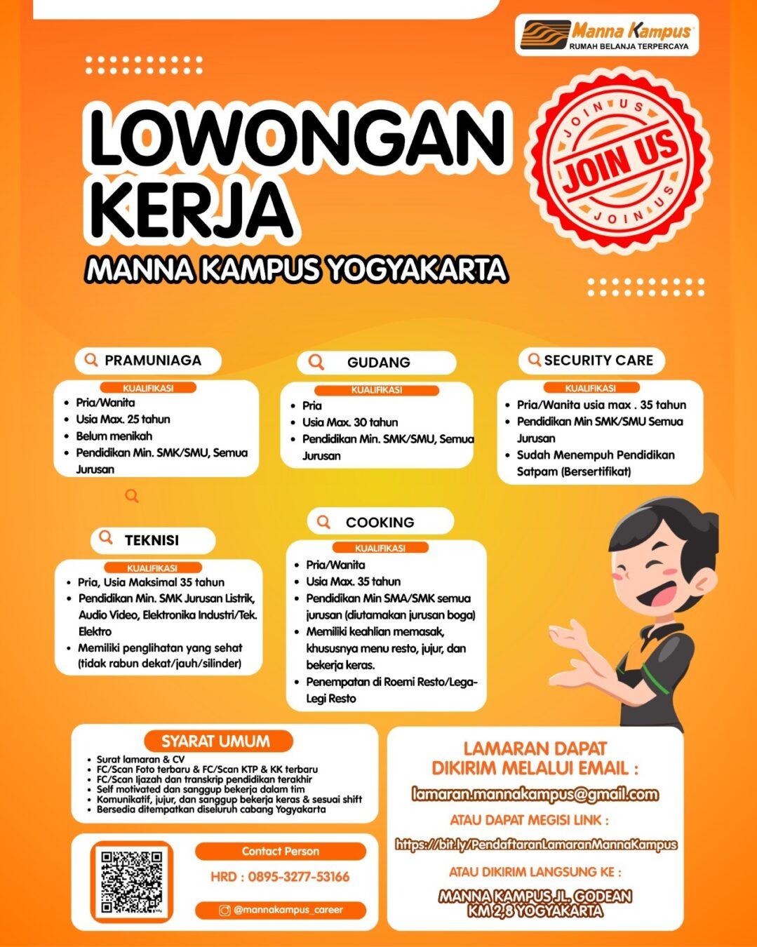 Lowongan Kerja Pramuniaga - Gudang - Security Care - Teknisi - Cooking ...