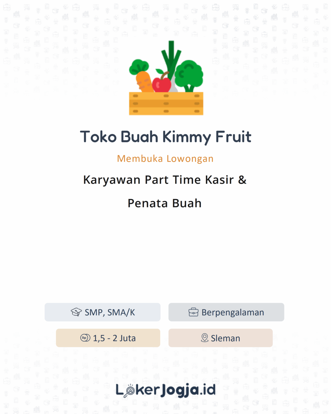 Lowongan Kerja Karyawan Part Time Kasir & Penata Buah di Toko Buah ...
