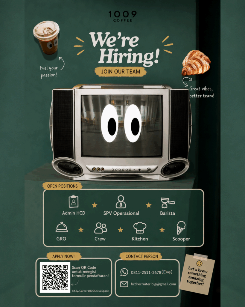 Lowongan Kerja Admin HCD - SPV Operasional - Barista - GRO -Crew ...