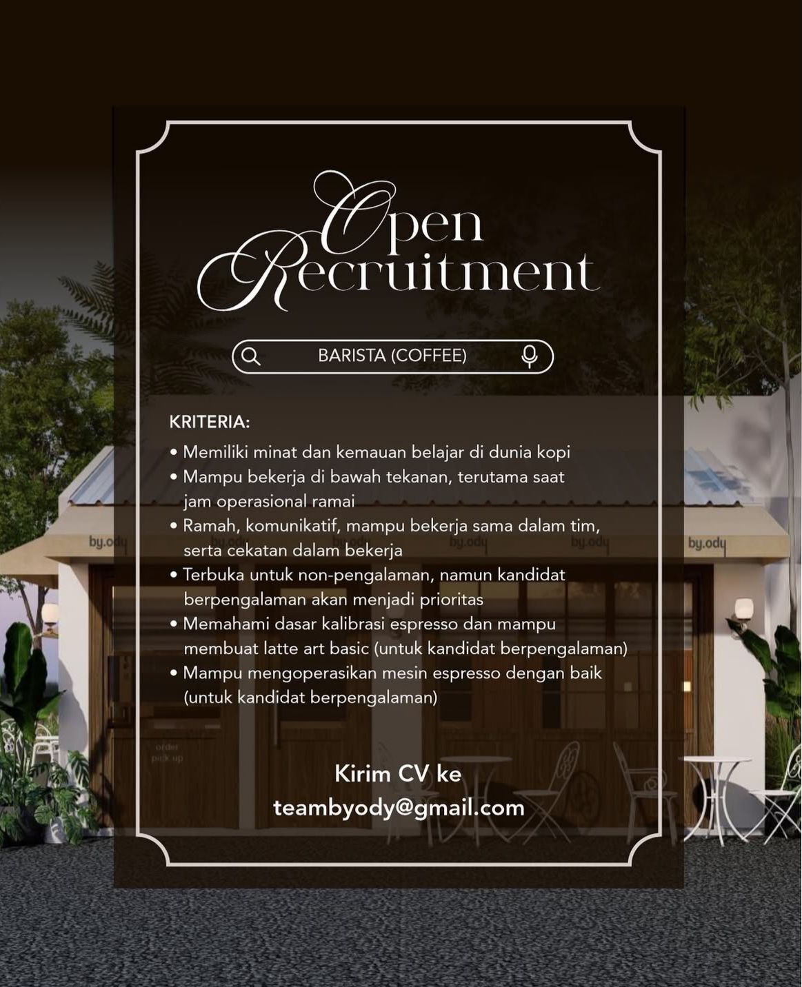 Lowongan Kerja Barista di Byody Cafe - LokerJogja.ID