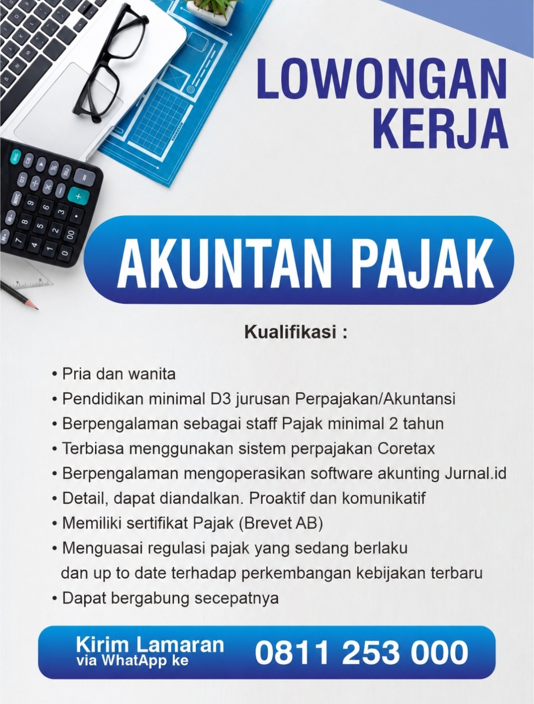 Lowongan Kerja Akuntan Pajak - Teknik Sipil di PT. Motor House ...